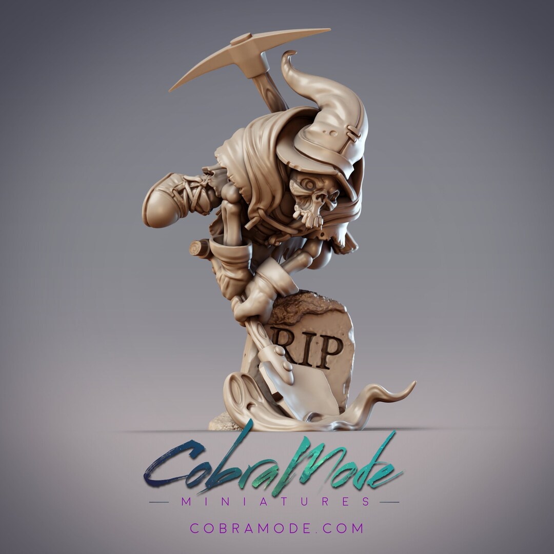 Skeleton Gravedigger Minion - 32mm/54mm Scale Miniature - (with Dnd 5ed ...