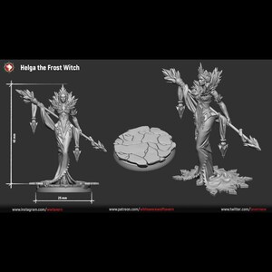 Helga the Frost Witch Miniature 32mm/75mm Scale White Werewolf Tavern ...