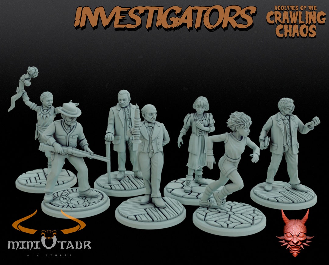 Investigators - 32mm Scale Miniature - Acolytes of the Crawling Chaos ...