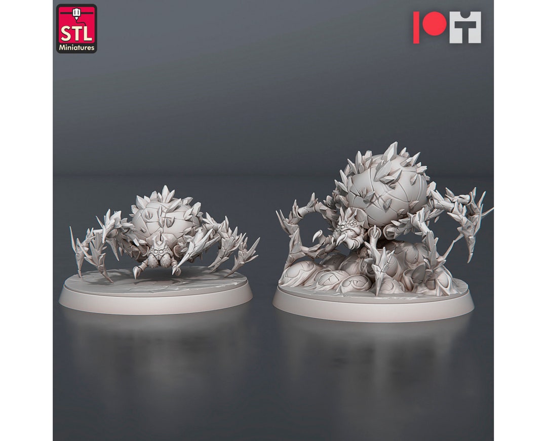 Ice Spiders Set - 32mm Scale Miniatures With Dnd Stats - Etsy