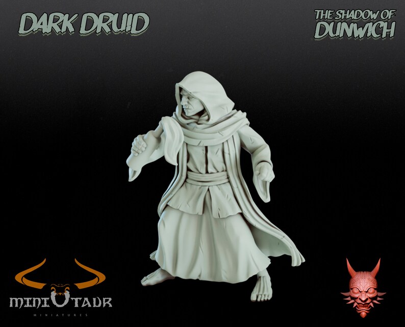 Wizard and Dark Druids 32mm Scale Miniature Shadow of - Etsy