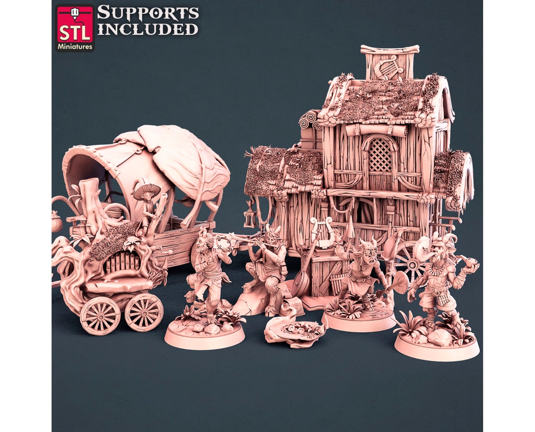 Satyrs Set - 32mm Scale Miniatures With Dnd Stats - Etsy