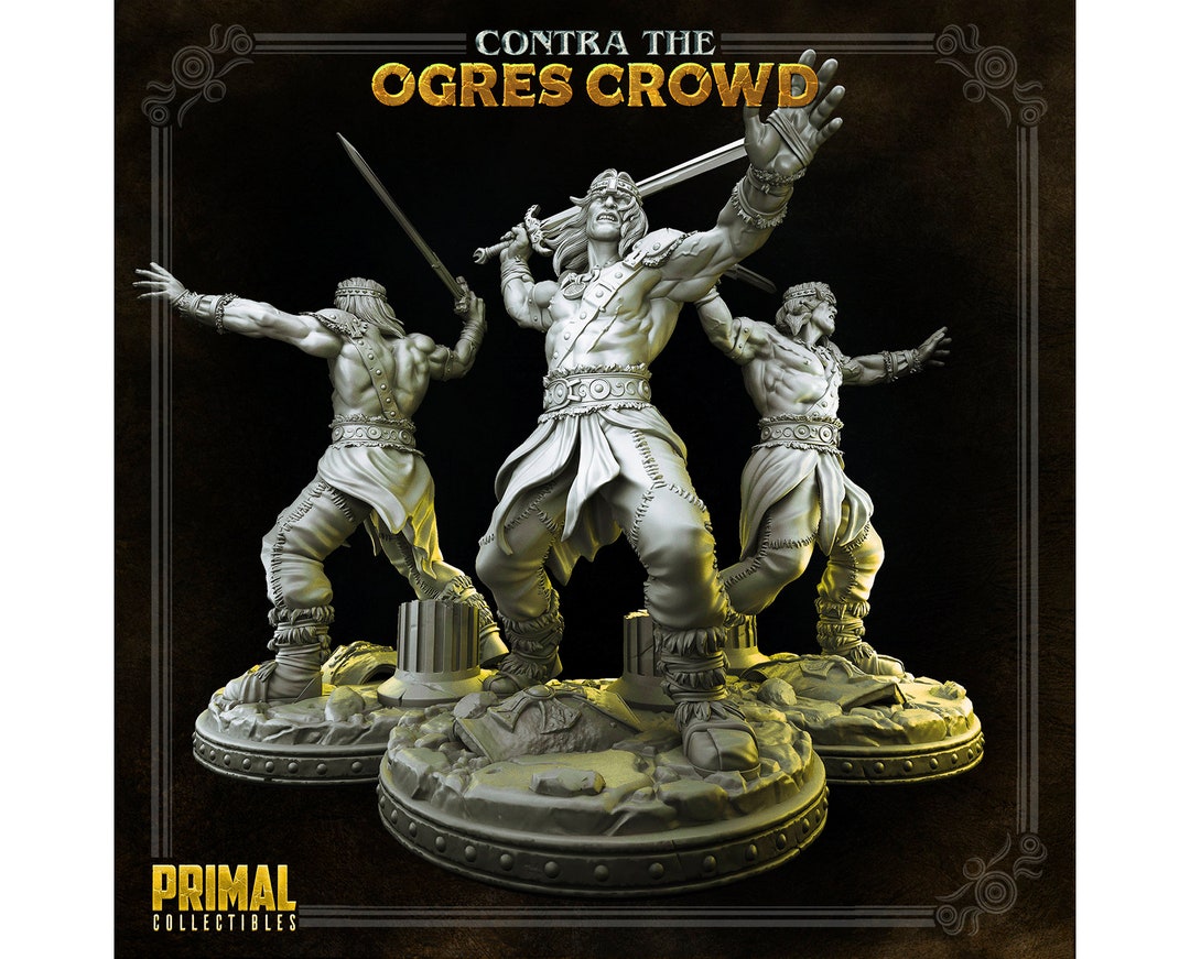 Boris - Human Barbarian - 32mm Scale - Contra the Ogres Crowd - Primal ...