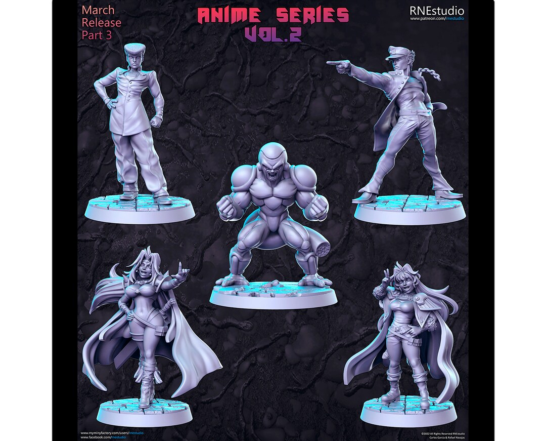 Anime Series Vol. 2 - 32mm Scale Fantasy Miniature - RN Estudio - Etsy