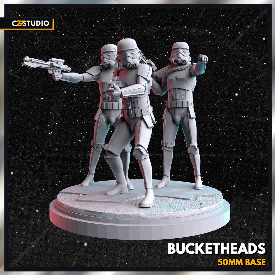 Bucketheads - 40mm Scale - C27 Miniatures - Etsy