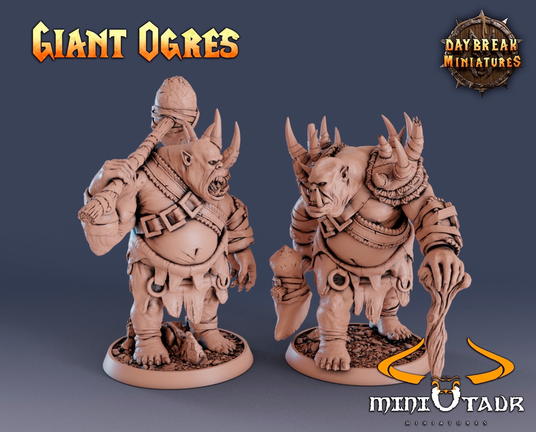 Giant Ogres 32mm Scale Large Creatures Daybreak Miniatures Daybreak ...