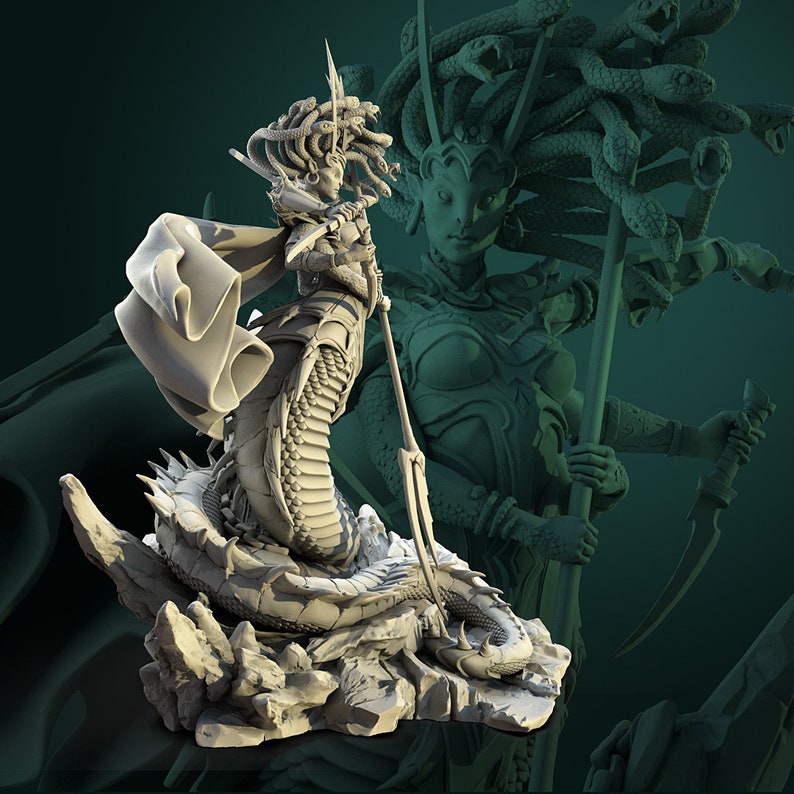 Medusa Heroic Miniature - 32mm/75mm Scale Miniature - White Werewolf ...