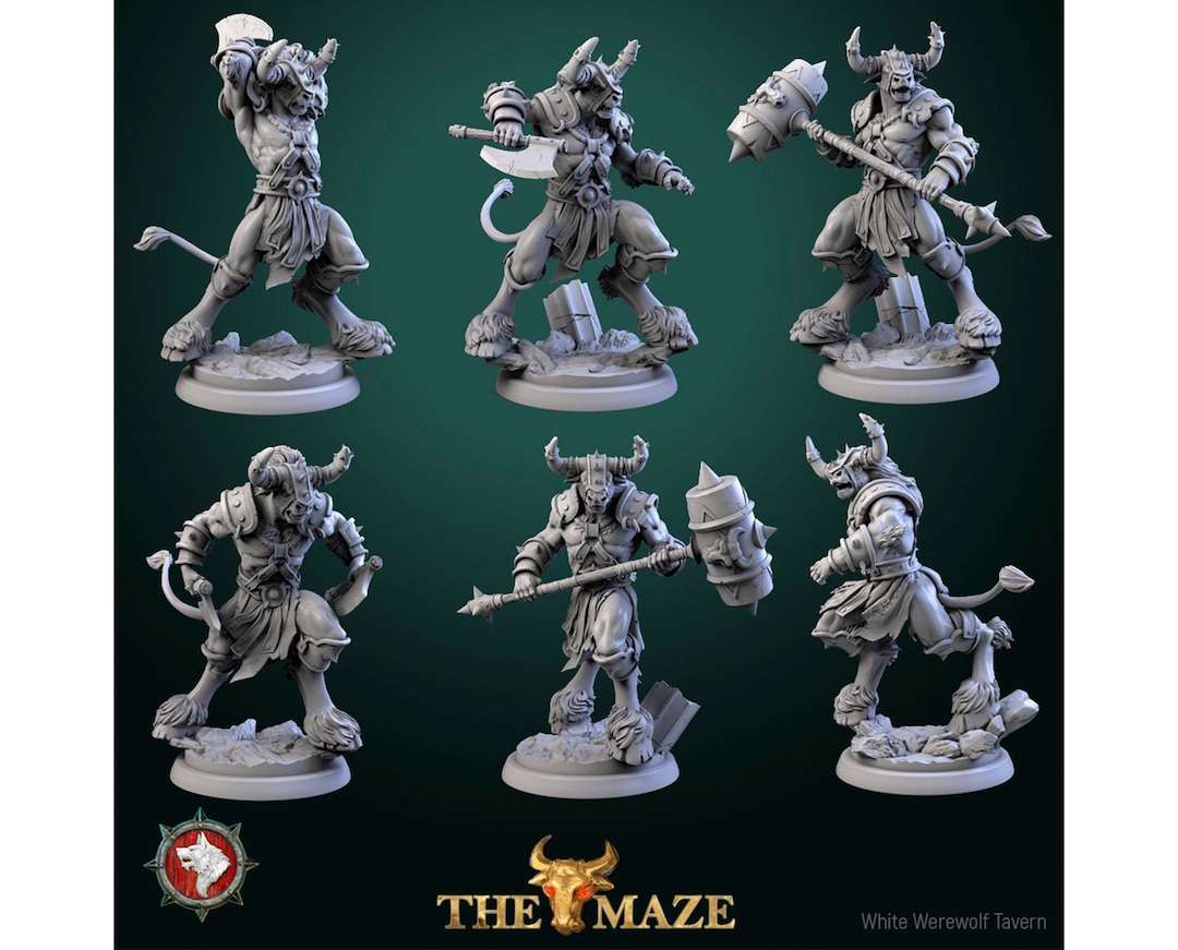 Beastman Chargers - 32mm Scale Miniature - White Werewolf Tavern - Etsy