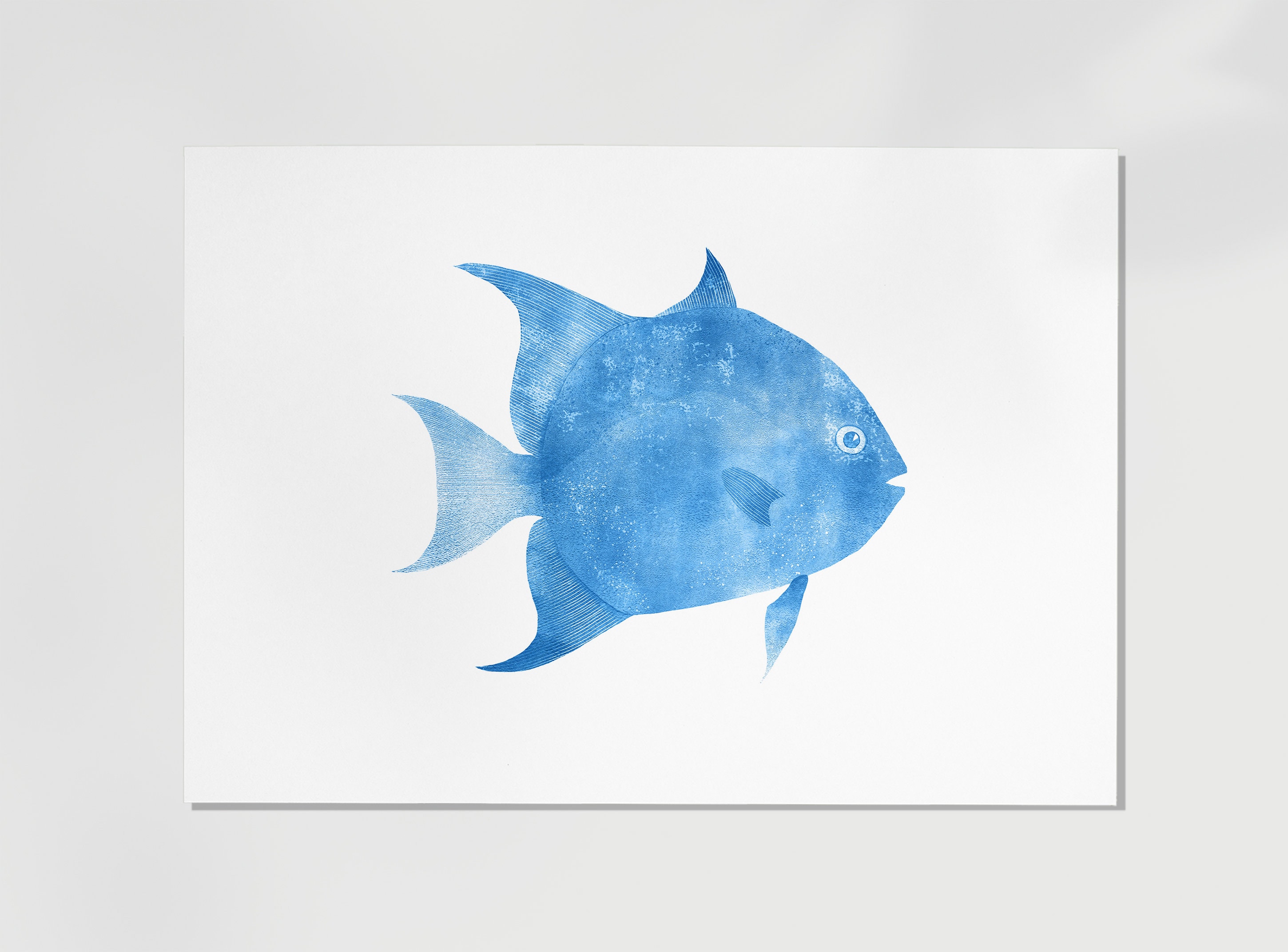 Blue Fish Set of 4 Printable Artworks Ocean Seascape Wall Decor ...