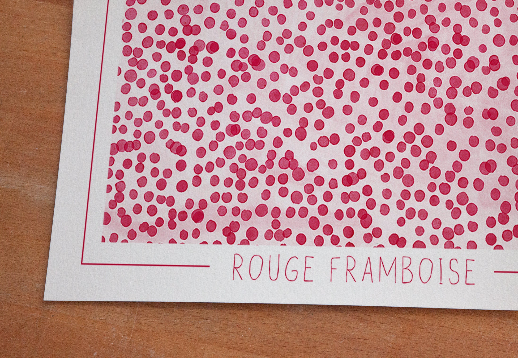 Raspberry Monochromatic Art Printable Dots Graphic Wall | Etsy
