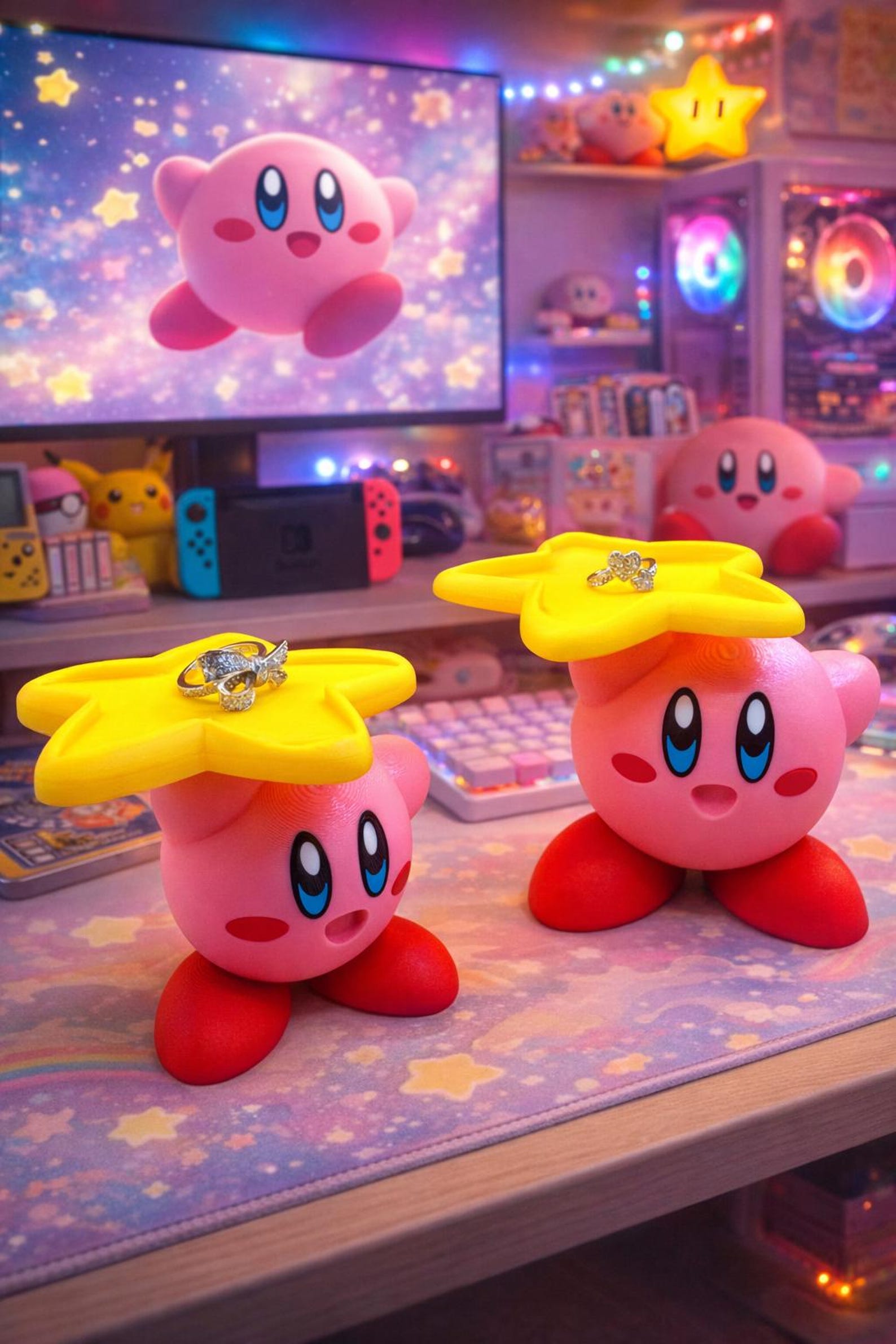 Kirby Warp Star Ring Holder| Kawaii Jewelry Tray& Desk Accessory ...