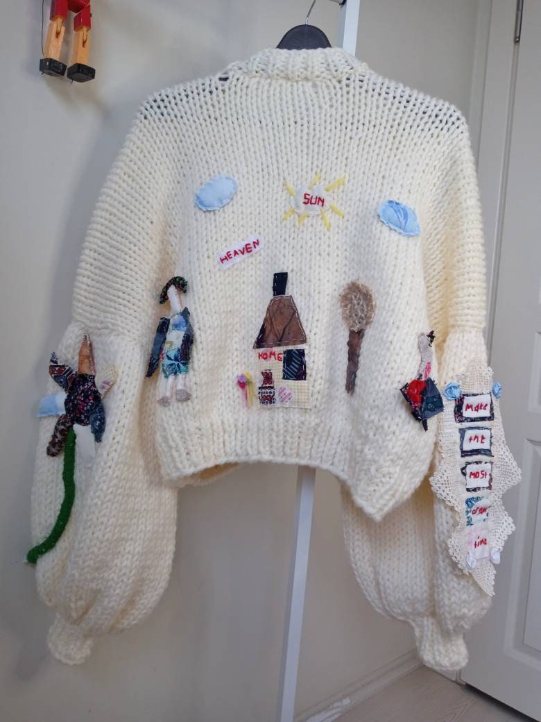 Leilayca | 90s Vintage Patched Art Cardigan| Patchwork Leilayca | 90s Vintage Patched Art Cardigan| Patchwork