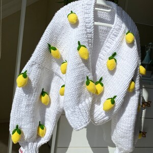 Leilayca Lemon Cardigan , 3D Lemon Embroidered Sweater , 3D Fruit ...