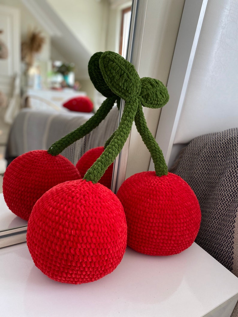 Leilayca ,homeware 3d Large Cherry Plush Pillow , Plush Fruit ...