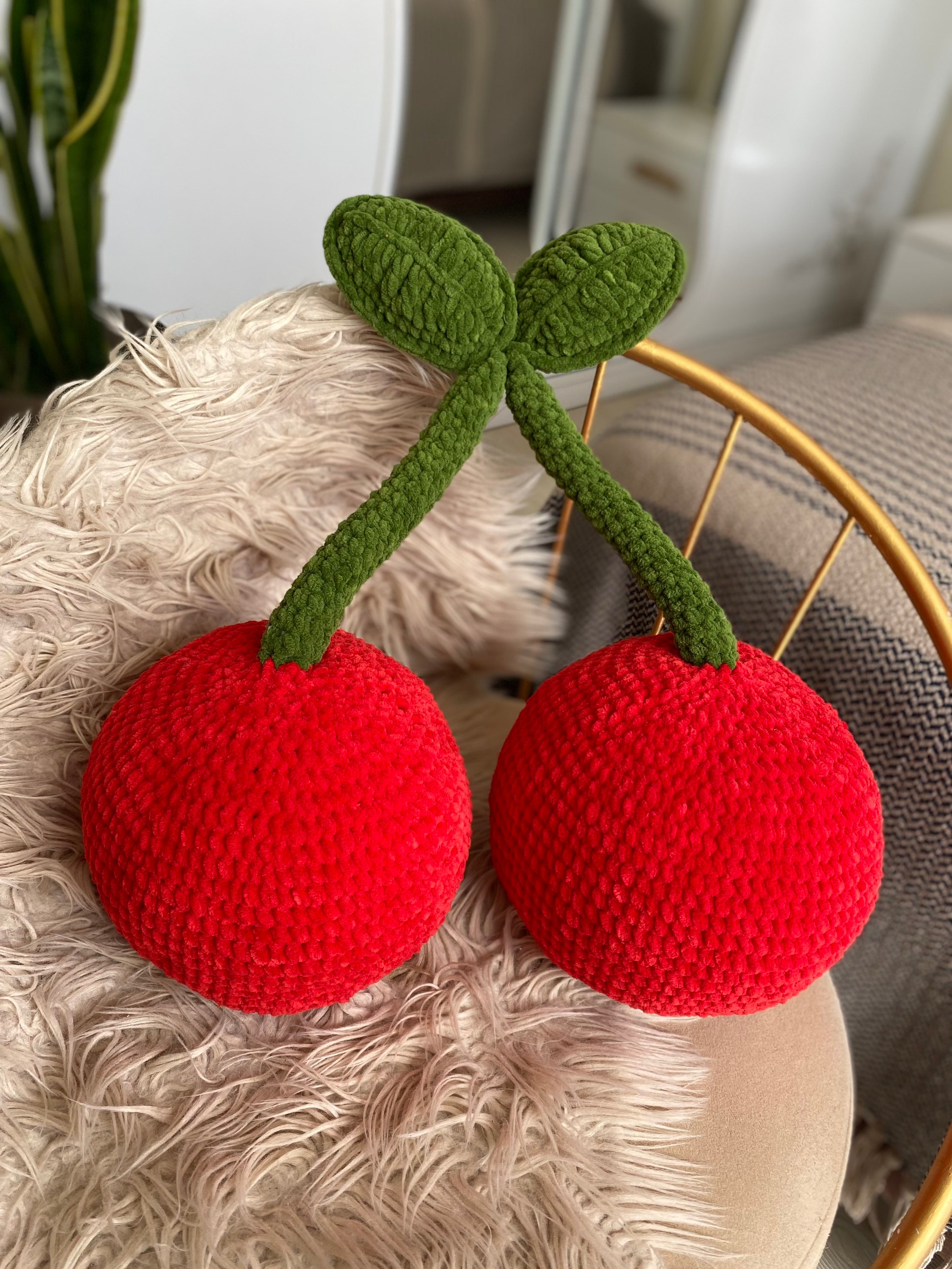 Leilayca ,homeware 3d Large Cherry Plush Pillow , Plush Fruit ...