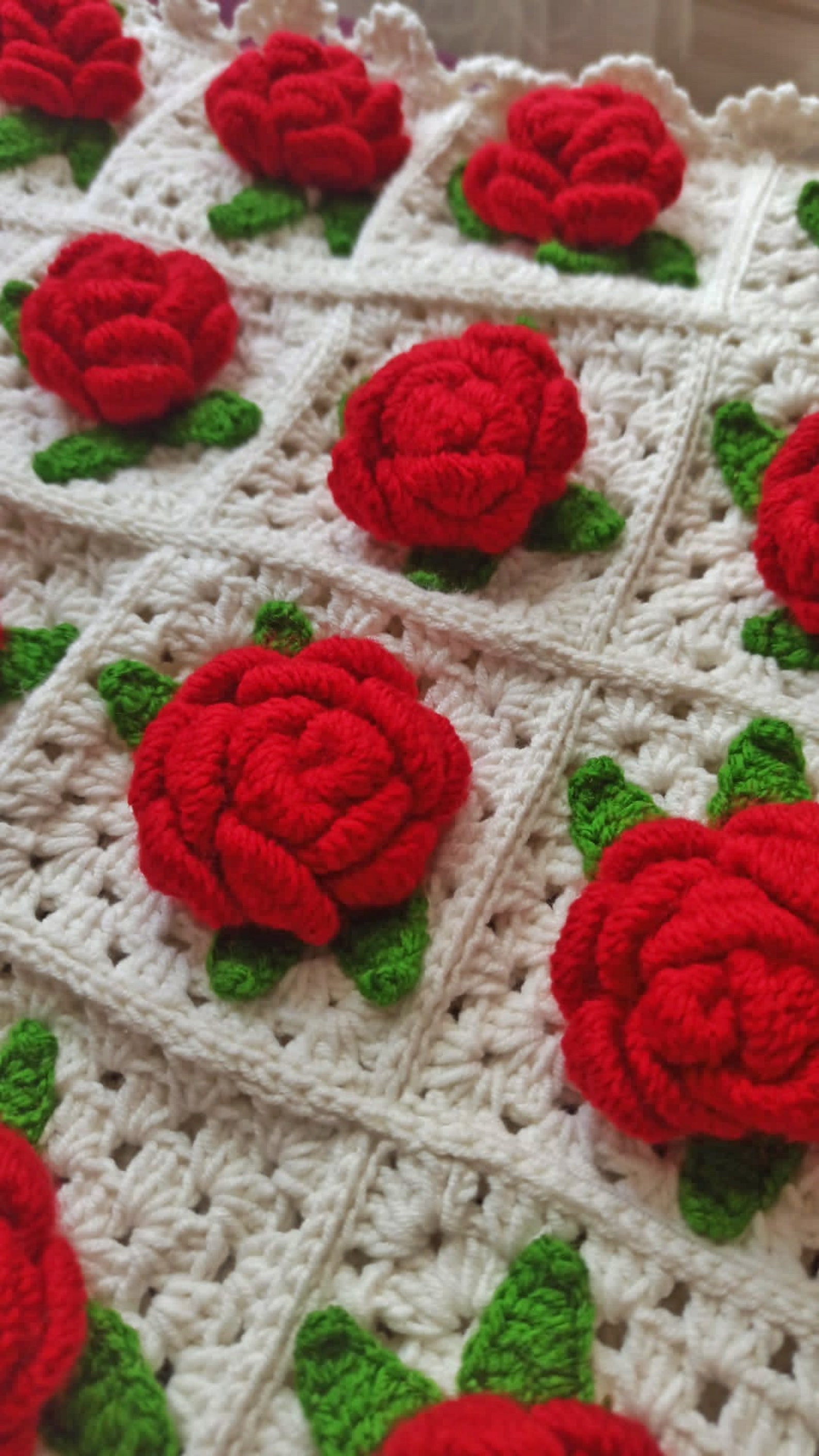Victorian Rose Afghan Crochet Pillowvintage Granny Square - Etsy