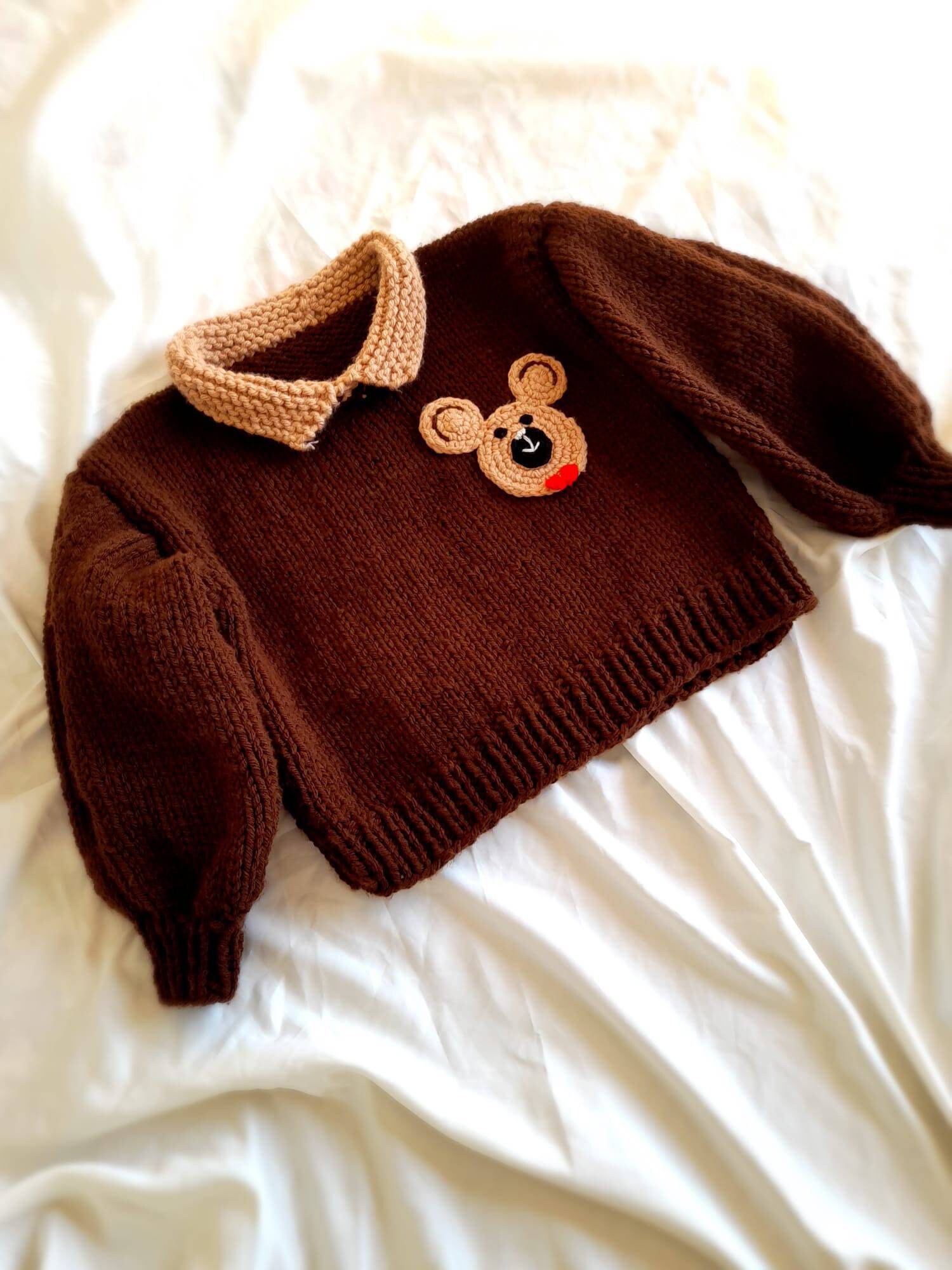 Tedy Bear Sweater Oversize Sweater Brown Knit Sweater - Etsy