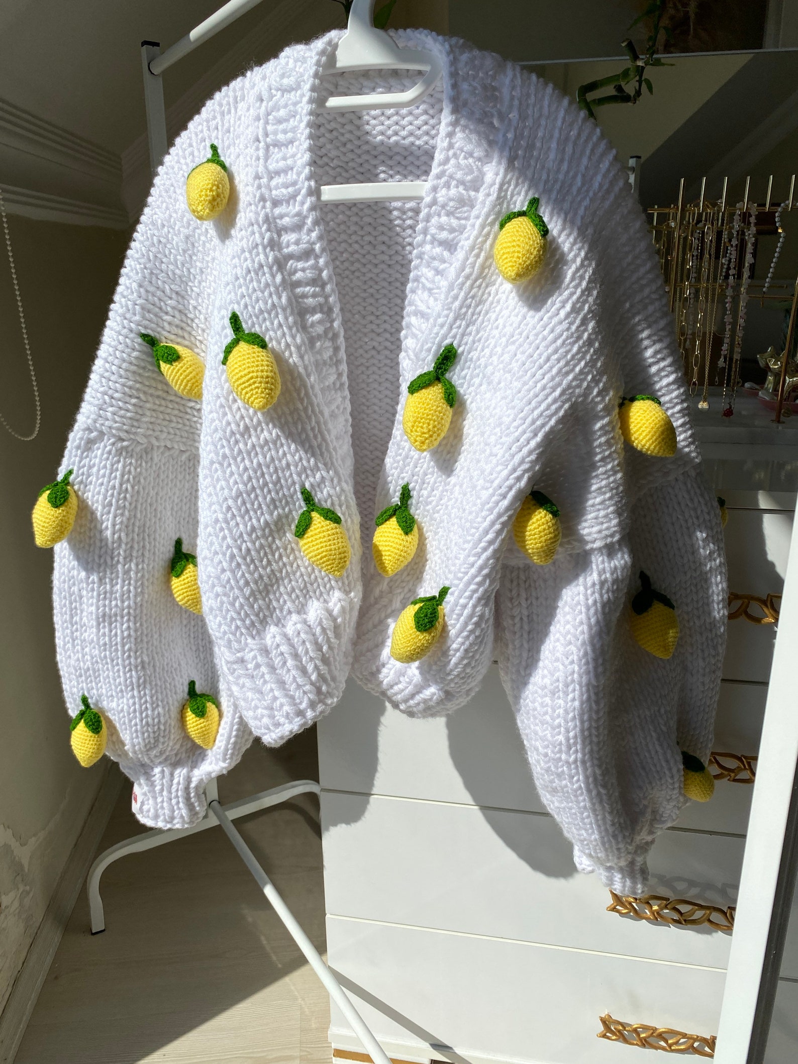 Leilayca Lemon Cardigan 3D Lemon Embroidered Sweater 3D - Etsy