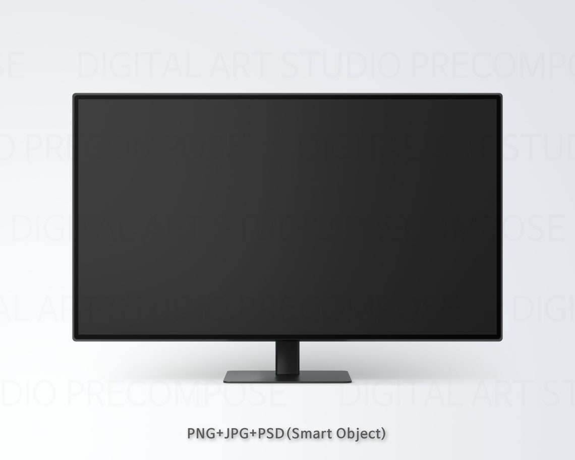 Desktop Monitor Mock up Template Ratio 16:9 Realistic 3D | Etsy