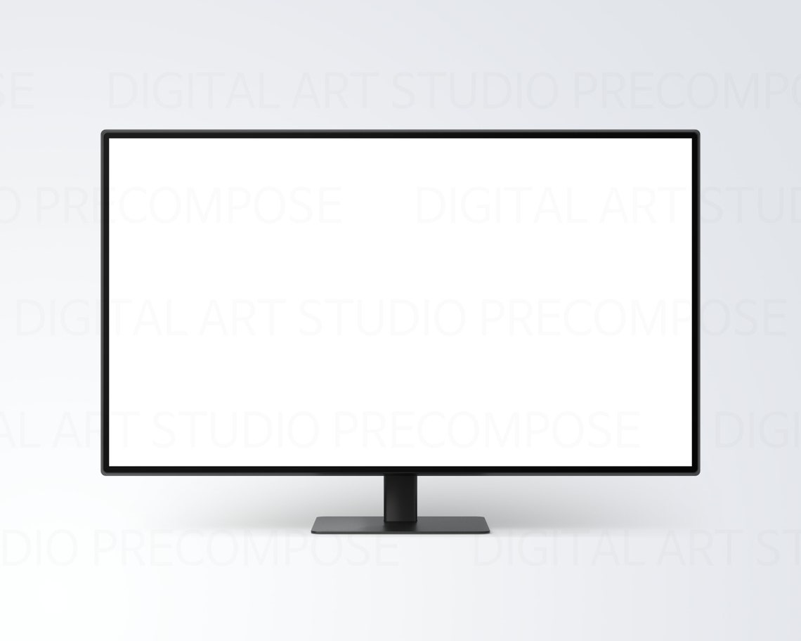 Desktop Monitor Mock up Template Ratio 16:9 Realistic 3D | Etsy