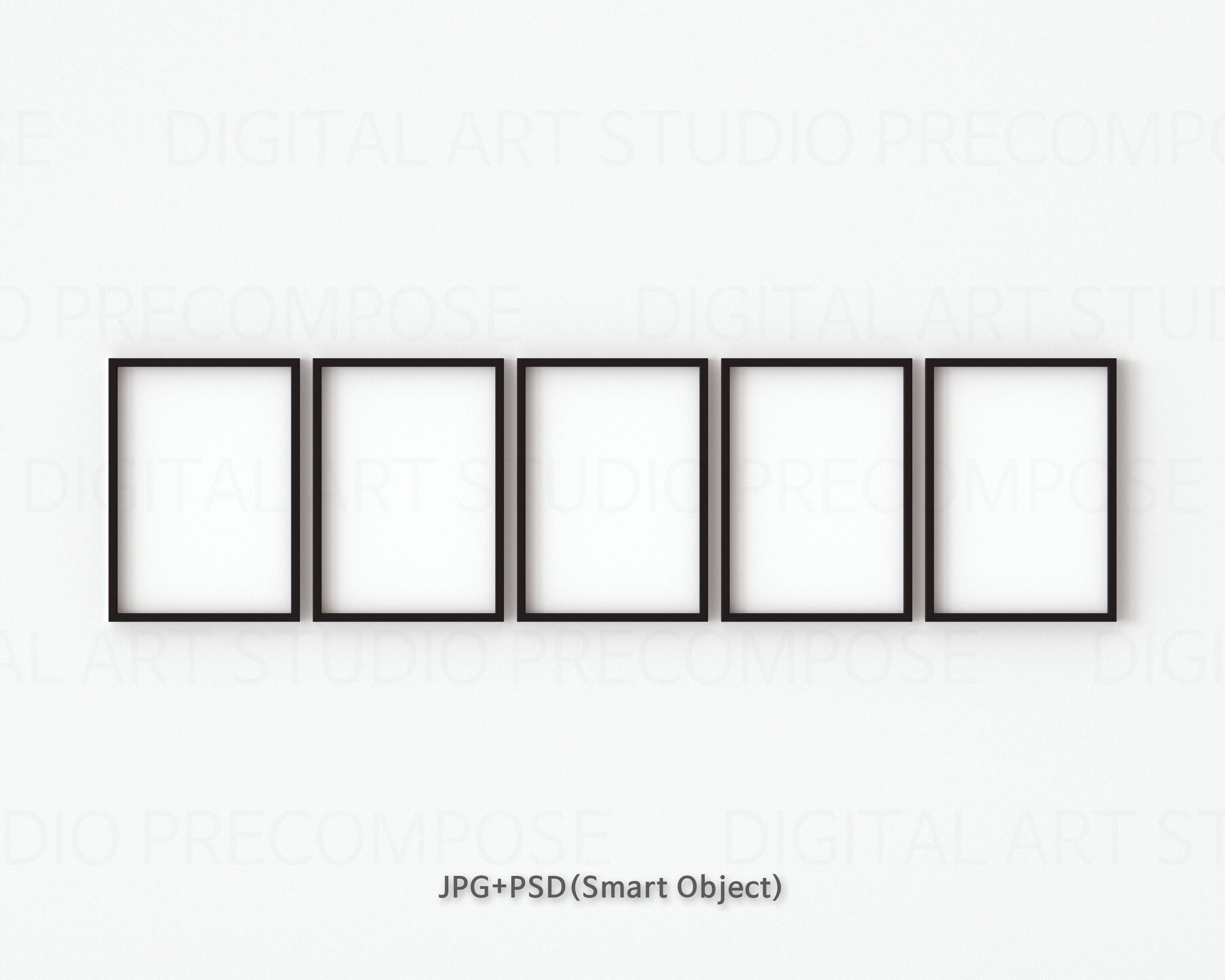 A4 Vertical Five Frames Mockup JPG PSD Smart Object Gallary - Etsy