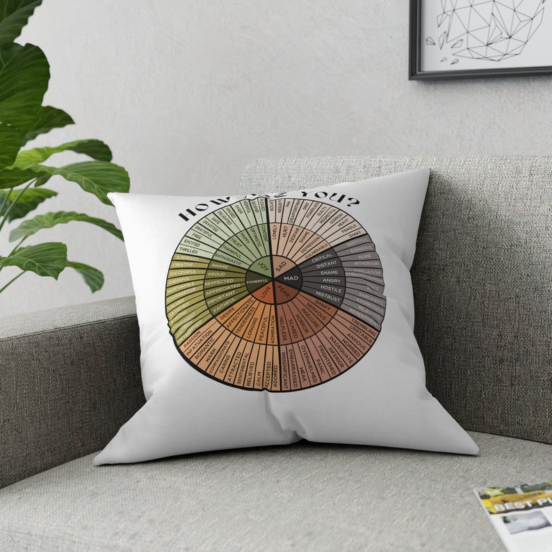 Feelings Wheel Throw Pill, Wheel of Emotions, Comfy Trendy Mood - Etsy