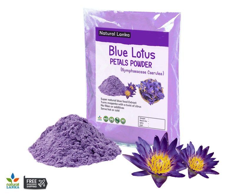 Egyptian Blue Lotus Flower Petals Powder (nymphaea Caerulea) 100% ...