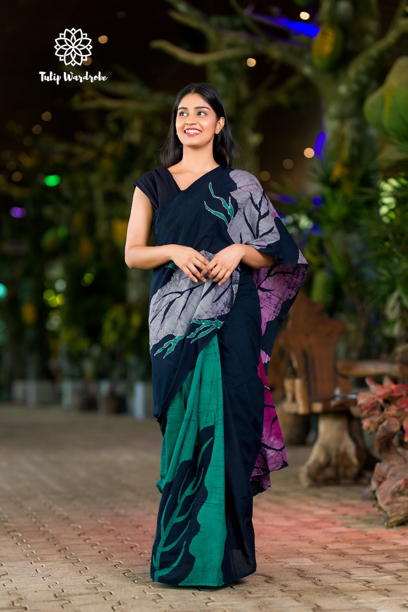 Sri Lankan Hand Made Batik Saree - Etsy