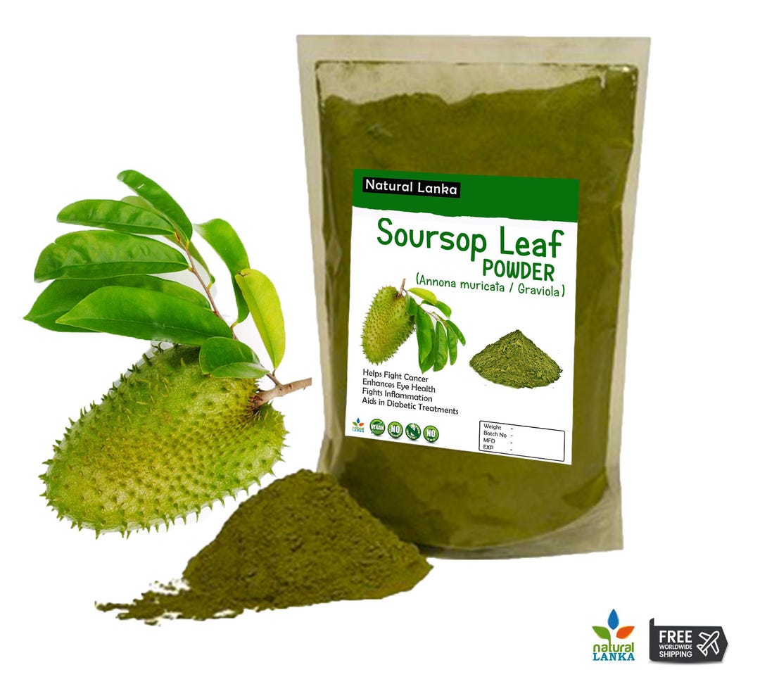Organic Soursop Leaves Powder, All-natural Pure Graviola Leaf Powder, Annona Muricata Guanabana ...