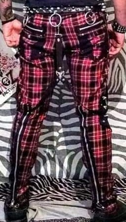 Red Plaid Punk Pants - Etsy