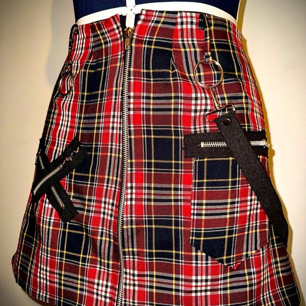 Punk Plaid Skirt - Etsy