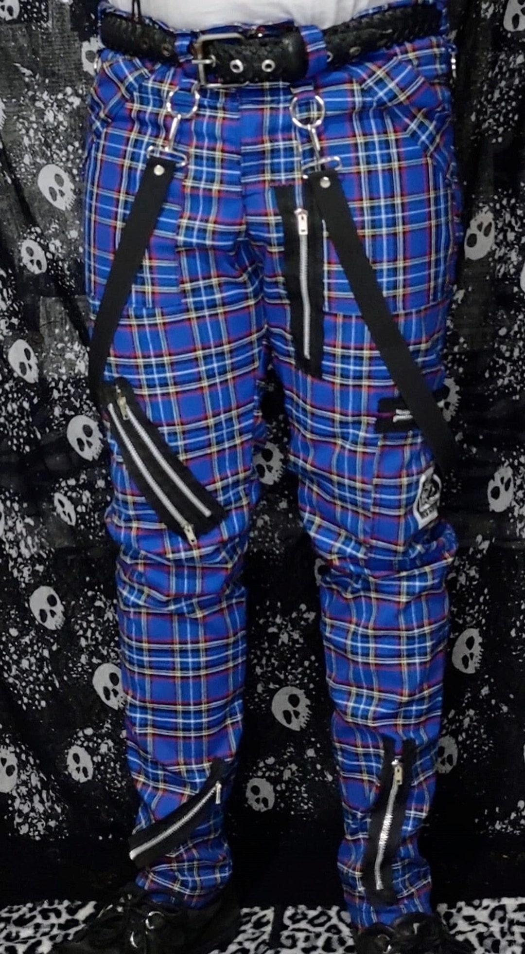 Blue Plaid Punk Pants - Etsy