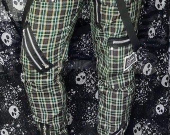 Red and Blue Bicolor Plaid Punk Pants - Etsy