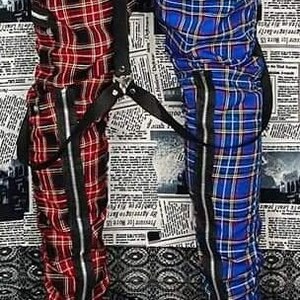 Red and Blue Bicolor Plaid Punk Pants - Etsy