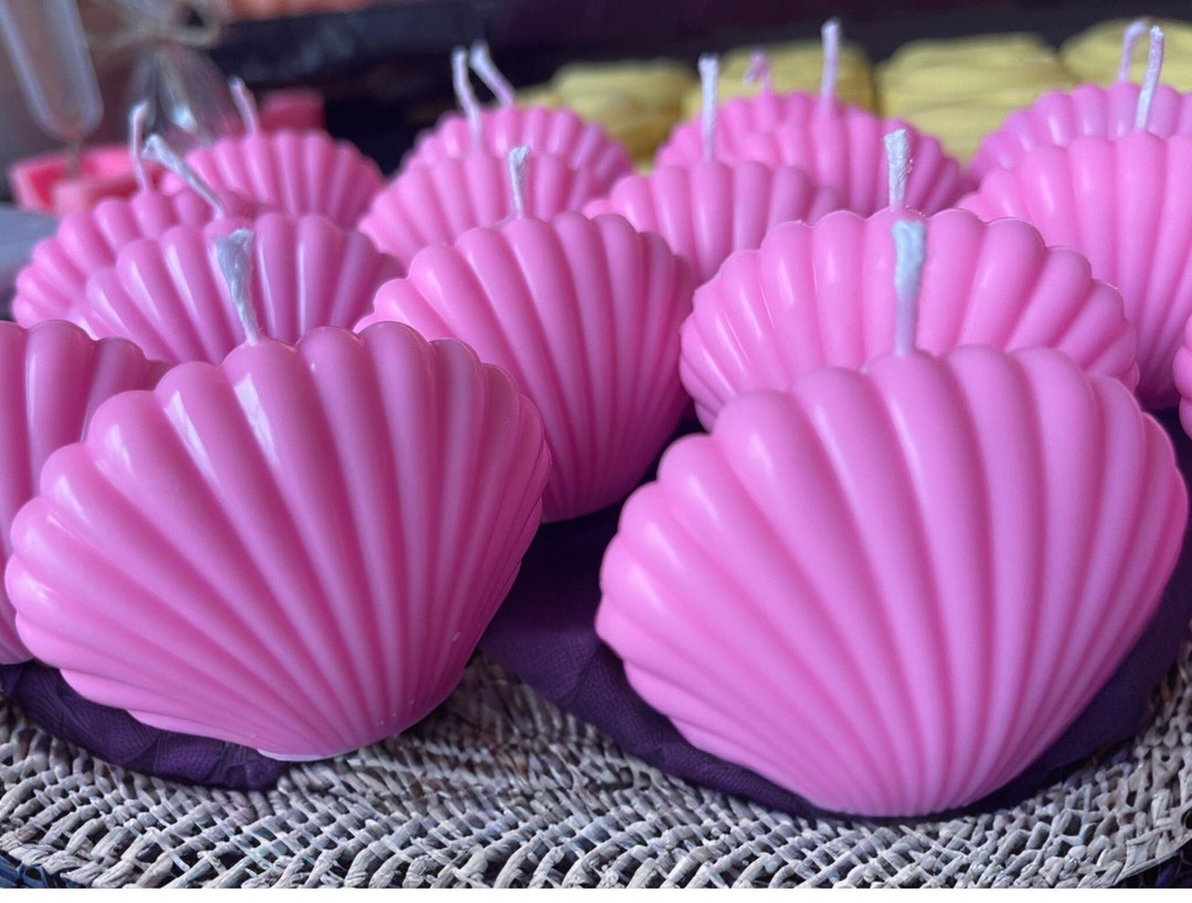 Pink Sea Shell Handmade Candle,small Shell Shaped Candle Wedding Favors ...