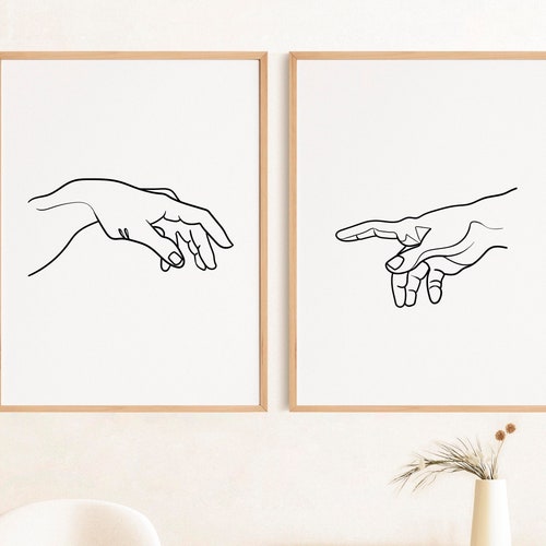 Michelangelo Creation of Adam Printable Michelangelo Wall Art - Etsy