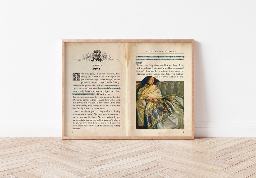 Taylor Swift Print, Folklore the 1 Lyrics Poster, Swifties Gift ...