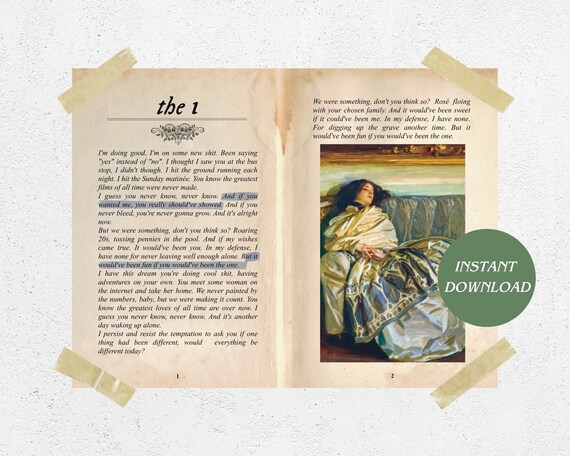 Taylor Swift Print Folklore the 1 Lyrics Poster Swifties | Etsy