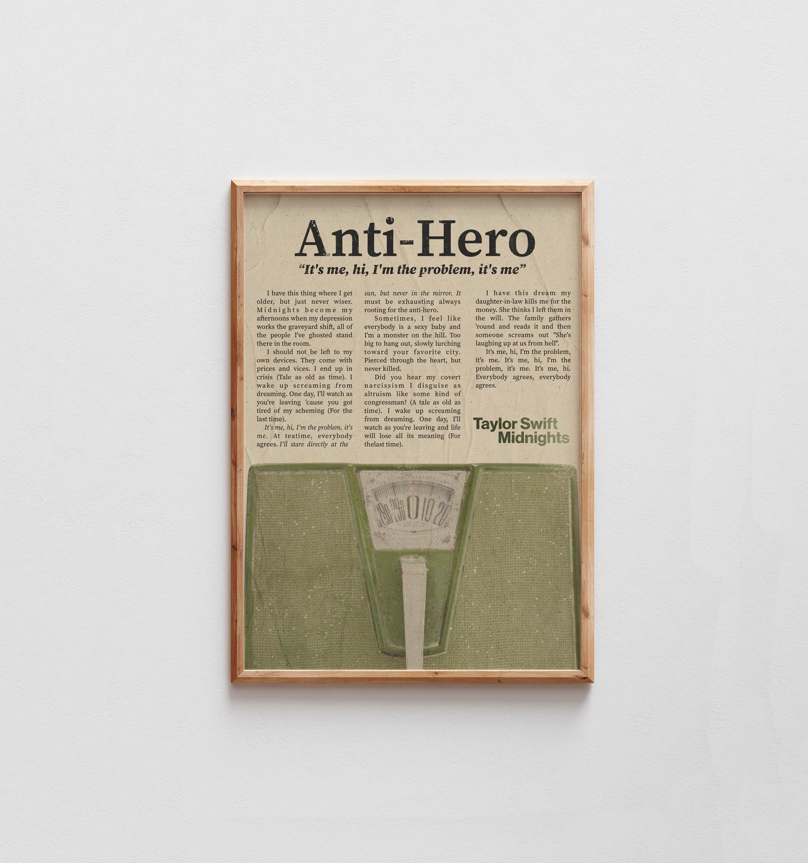 Taylor Swift Print Taylor Swift Poster Midnights Anti-hero - Etsy