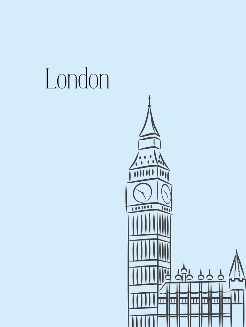 London Digital Poster Print - Etsy