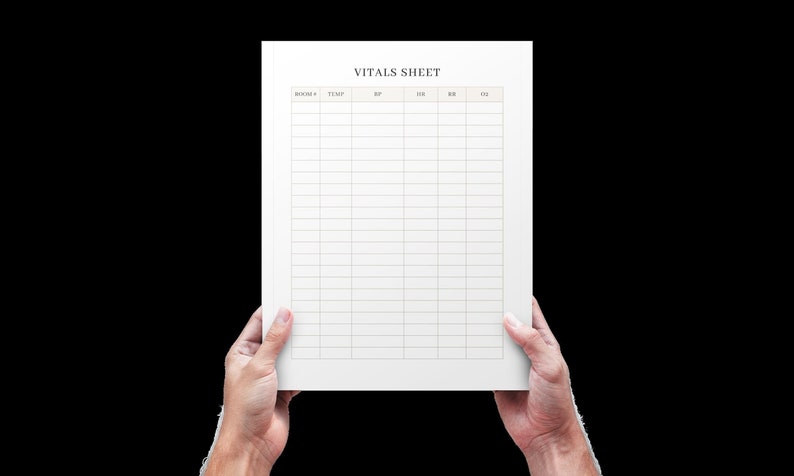 Basic Vital Signs Sheet: Healthcare & Home Use (PDF) - Etsy