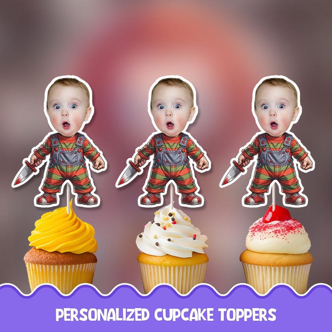 Chucky Personalized Cupcake Toppers - Physical Cupcake Toppers Set - Etsy
