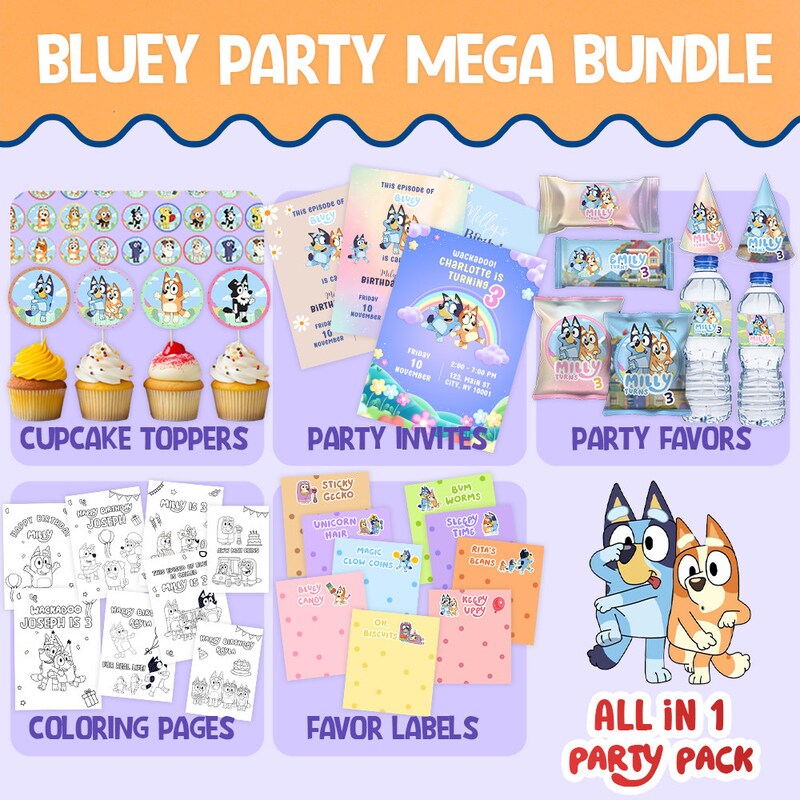 Bluey Party Favor - Etsy