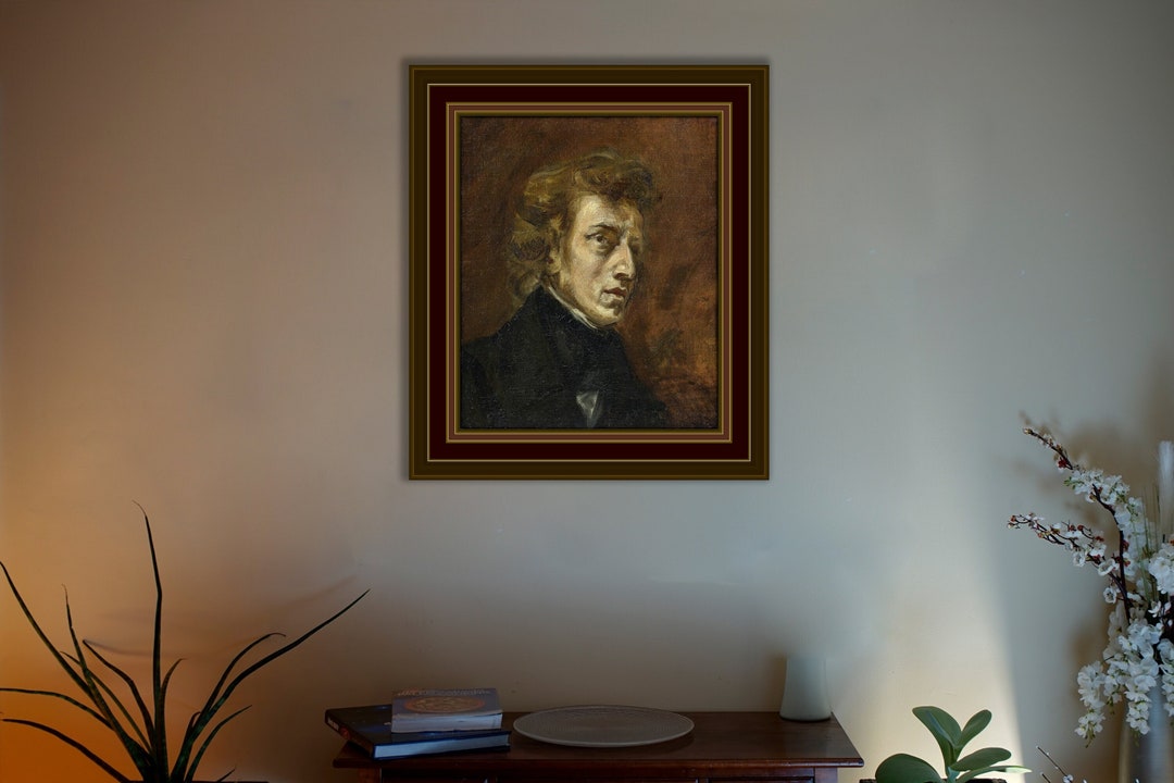 Frédéric Chopin, Portrait by Eugène Delacroix, 1838. Giclée Print ...