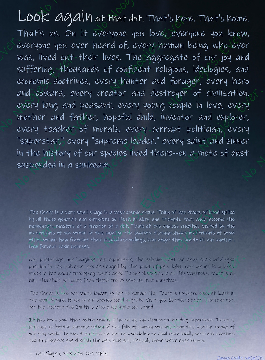 The Pale Blue Dot. What Humanity MUST Understand. Giclee Print. Part #2 ...