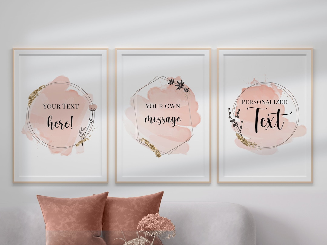 Custom Message Poster Set | Positivity Quotes Wall Art (digital ...