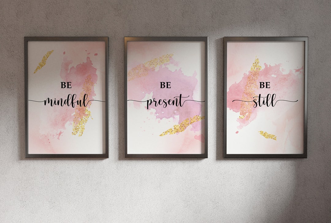 Mindfulness Wall Art Set, Inspirational Prints, Home Office Decor ...