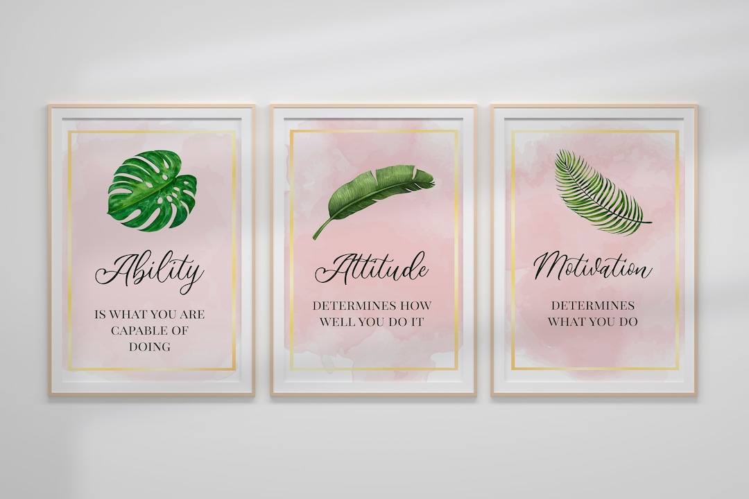 Inspirational Quotes Wall Art, Tropical Leaf Prints (digital Download ...