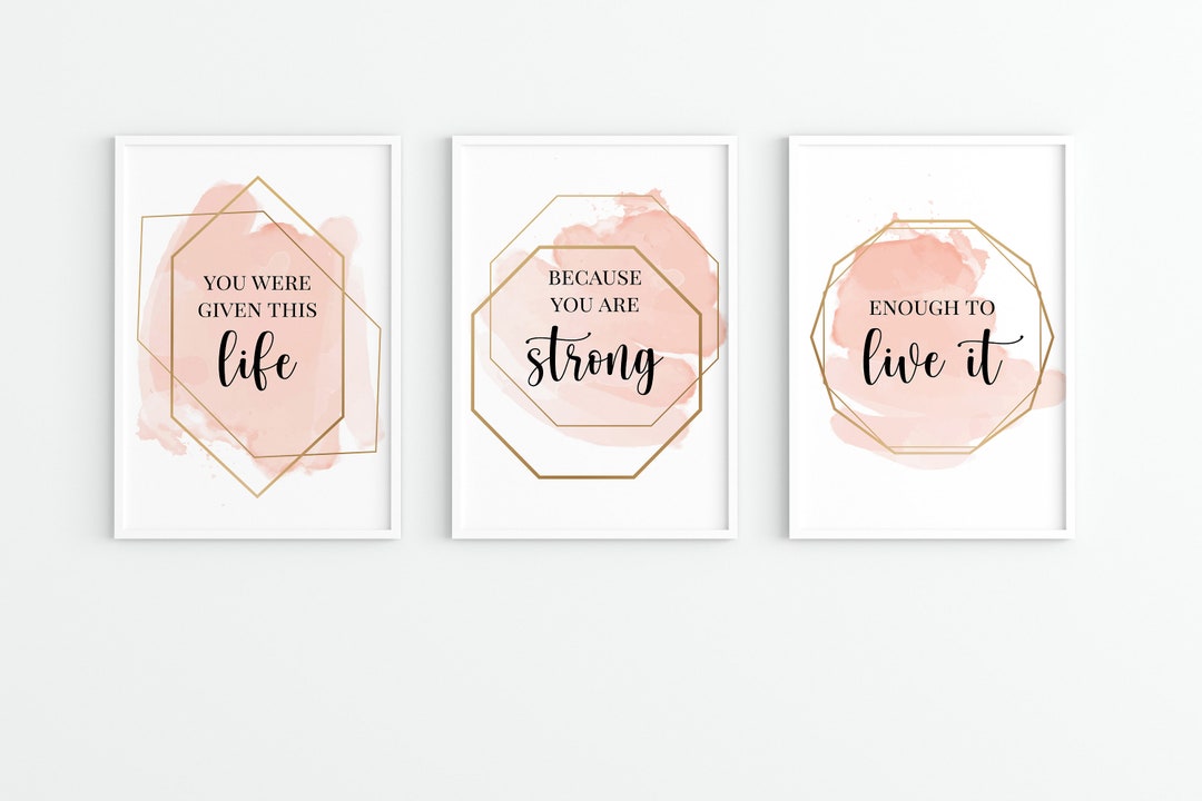 Feminine Office Decor: Positivity & Success Quotes Art Set (digital ...