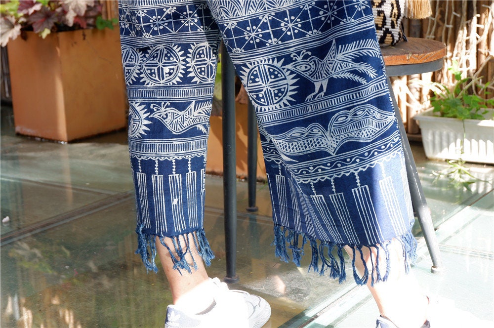 Batik Hand Dyed Chinese Miao People Handmade Wax Dye Batik Indigo Tie ...
